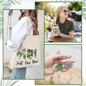 Nefelibata Plant Lover Gifts for Women Plant Lady Tote bag 16oz Just One More Plant Iced Coffee Cup with Straw Lid House Plant Keychain Funny Gardening for Women Christmas Birthday Gift