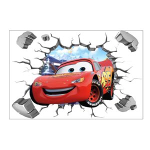 Cars McQueen Wall Stickers for Kids Boys Bedroom Cartoon Self Adhesive PVC Decorative Game Poster Decals