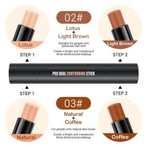 evpct 4 Color Contour Stick Makeup Set Concealer Bronzer Stick Cream Contour Palette Contour Contouring Makeup Kit for Beginner Face Highlighter Makeup Stick Liquid Contour contorno maquillaje 02+03