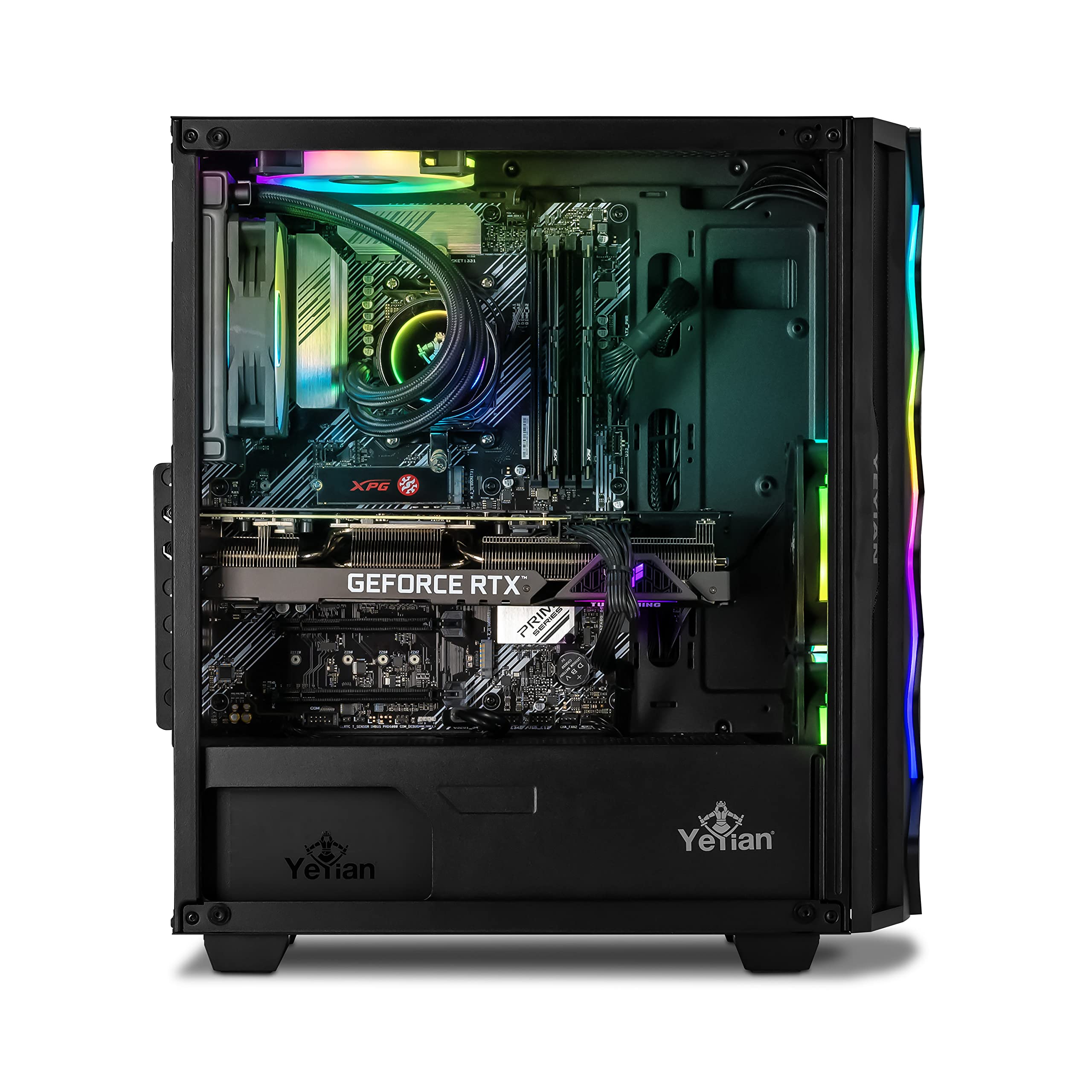 YEYIAN Shoge Gaming PC Desktop Computer, AMD Ryzen 5 5600X 4.6GHz, Nvidia RTX 3070 8GB, 1TB NVMe SSD, 16GB DDR4 3200MHz, ARGB Fans, Windows 11 Home Wi-Fi