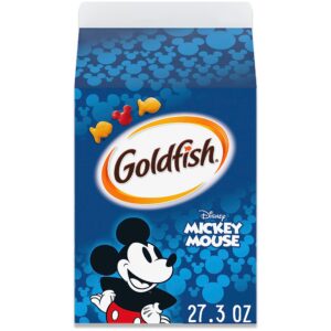 goldfish disney mickey mouse cheddar crackers, snack crackers, 27.3 oz carton