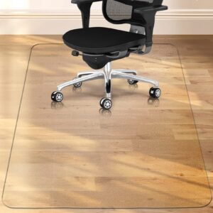 sycoodeal 1/12 inch extra thick transparent clear office chair mat heavy duty floor protector chair mats for rolling chairs 48" x 36"