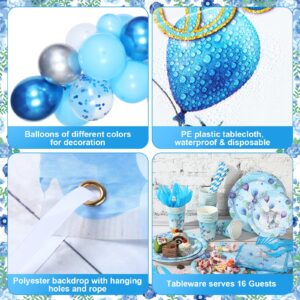 Junkin 237 Pcs Elephant Theme Baby Shower Party Decorations Elephant Party Supplies Kit Incl. Backdrop Banner Balloons Tablecloth Tableware for Baby Shower Gender Reveal Elephant Theme Birthday Party