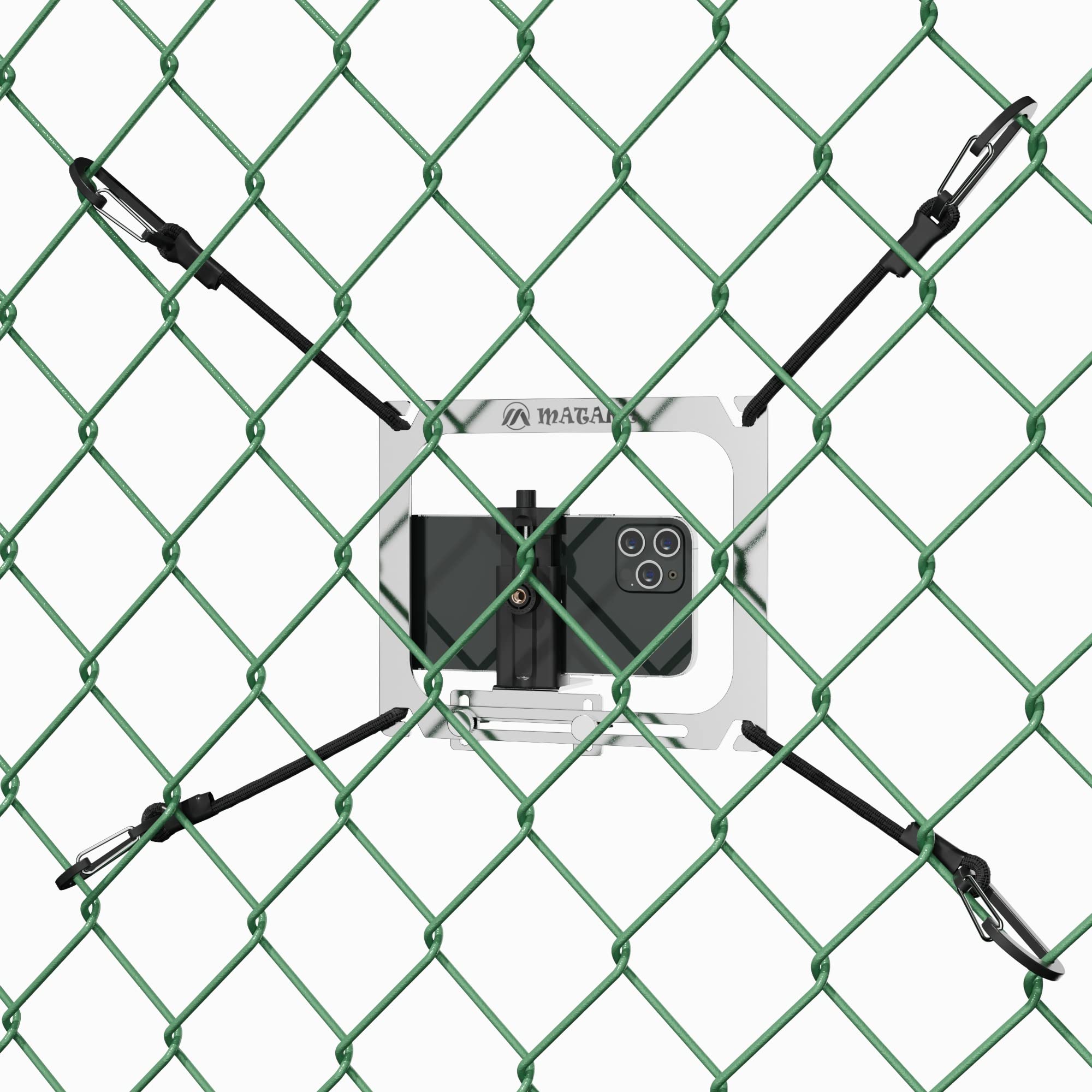 Cell Phone Fence Mount for iPhone, Mevo Start, Phones, GoPro and Other Action Cameras, to a Chain Link Fence for Recording Baseball,Softball and Tennis Games