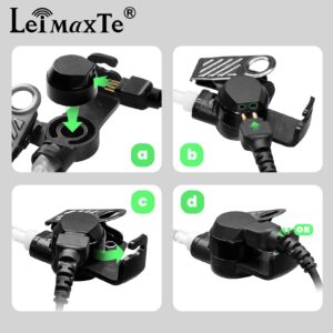 LEIMAXTE Two Way Radio Headset Compatible with Baofeng, Kenwood 2 Pin Walkie Talkie Surveillance Earpiece with Mic PTT, Acoustic Tube