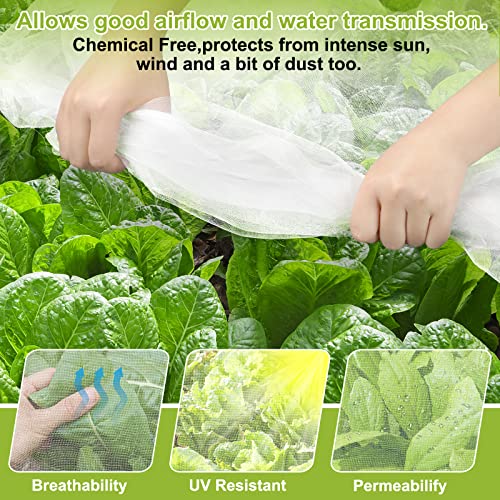 Garden Netting, 2 Pack 10x33Ft Ultra Fine Mesh Netting Pest Barrier Protection Bird Mosquito Net Plants Cover for Vegetables Fruits Flowers Crops Greenhouse Row Cover Raised Bed Patio Mesh Netting