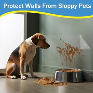 Loiion Clear Wall Protector, Non Adhesive Static Cling Removable Contact Paper, Plastic Stickers for Kitchen & Office from Trash, Chair Back, Wallpaper, Furniture, Door Scratch Dog Cat 6.6ft