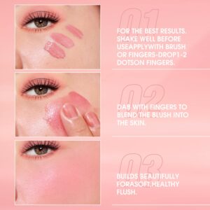 Liquid Blush with Air Cushion, Smooth, Lightweight Breathable Formula for Sheer Flush of Natural-Looking Color and Dewy Finish - Oil-Free and Matte for Soft and Subtle Look (#101 LOVE CAKE)