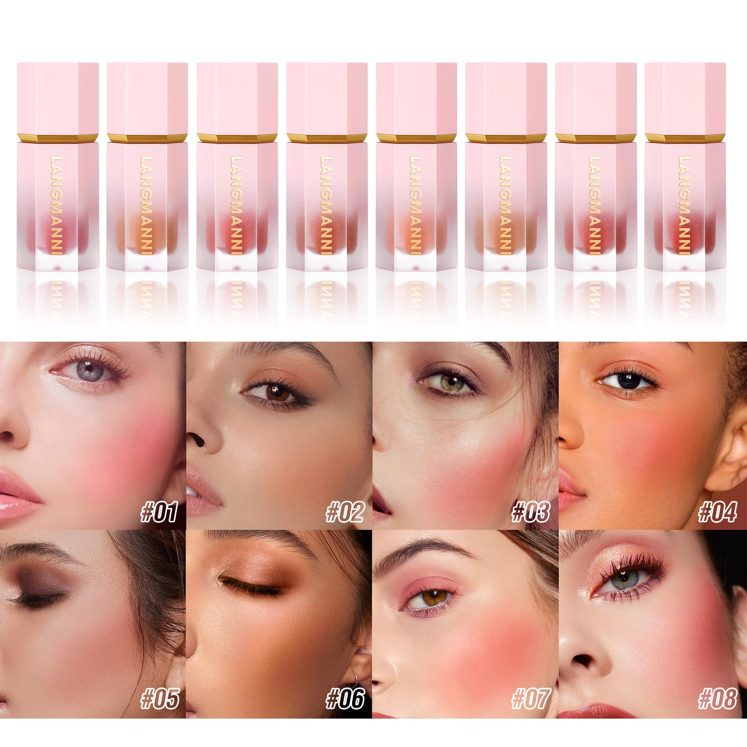 Liquid Blush with Air Cushion, Smooth, Lightweight Breathable Formula for Sheer Flush of Natural-Looking Color and Dewy Finish - Oil-Free and Matte for Soft and Subtle Look (#101 LOVE CAKE)