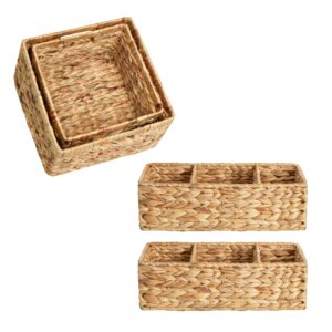 storageworks wicker storage basket, wicker toilet basket tank topper, toilet paper basket for back of toilet tank top