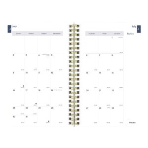 Blueline Essential Academic Weekly/Monthly Planner, 13 Months, July 2023 to July 2024, Gold Twin-Wire Binding, Poly Cover, 8" x 5", Tropical Design, Citrus (CA114PM.02-24)