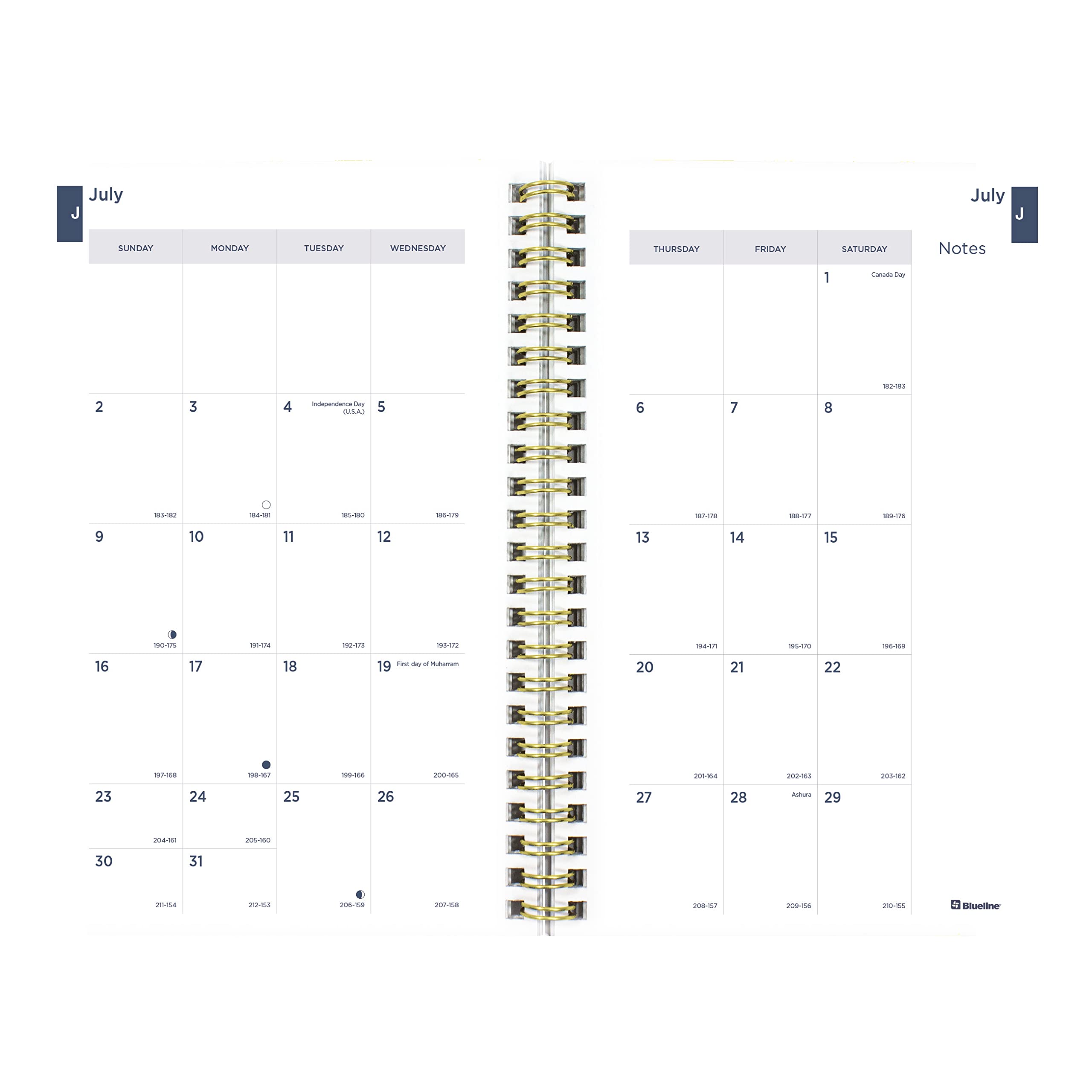 Blueline Essential Academic Weekly/Monthly Planner, 13 Months, July 2023 to July 2024, Gold Twin-Wire Binding, Poly Cover, 8" x 5", Tropical Design, Citrus (CA114PM.02-24)