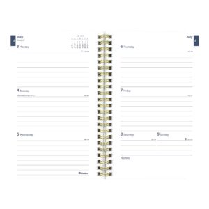 Blueline Essential Academic Weekly/Monthly Planner, 13 Months, July 2023 to July 2024, Gold Twin-Wire Binding, Poly Cover, 8" x 5", Tropical Design, Citrus (CA114PM.02-24)