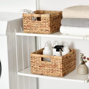 StorageWorks Wicker Storage Basket, Pantry Baskets for Organizing, Wicker Baskets with Built-in Handles