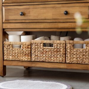 StorageWorks Wicker Storage Basket, Pantry Baskets for Organizing, Wicker Baskets with Built-in Handles