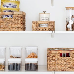 StorageWorks Wicker Storage Basket, Pantry Baskets for Organizing, Wicker Baskets with Built-in Handles