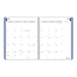 Blueline Essential Academic Monthly Planner, 14 Months, July 2023 to August 2024, Twin-Wire Binding, Soft Vicuana Cover, 11" x 8.5", Cloud Blue (CA701F.02-24)