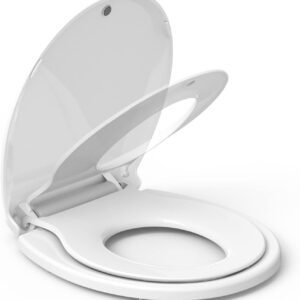 Family toilet seat, Round Toilet Seat with Toddler Seat Built in, Potty Training Toilet Seat Round Fits Both Adult and Child, with Slow Close and Magnets- Round, Easy to Install & Clean, White