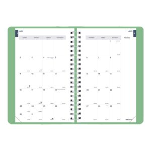 Blueline Essential Academic Weekly/Monthly Planner, 13 Months, July 2023 to July 2024, Twin-Wire Binding, Soft Vicuana Cover, 8" x 5", Mint Green (CA101F.03-24)