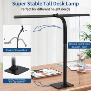 KableRika Desk Lamp, 24W Brightest LED Desk Lamp For Home Office, 31.5" Wide Dimmable Architect Task Lamp With Base,Eye Protection Modern Tall Desk Light For Workbench Office Lighting Computer Working