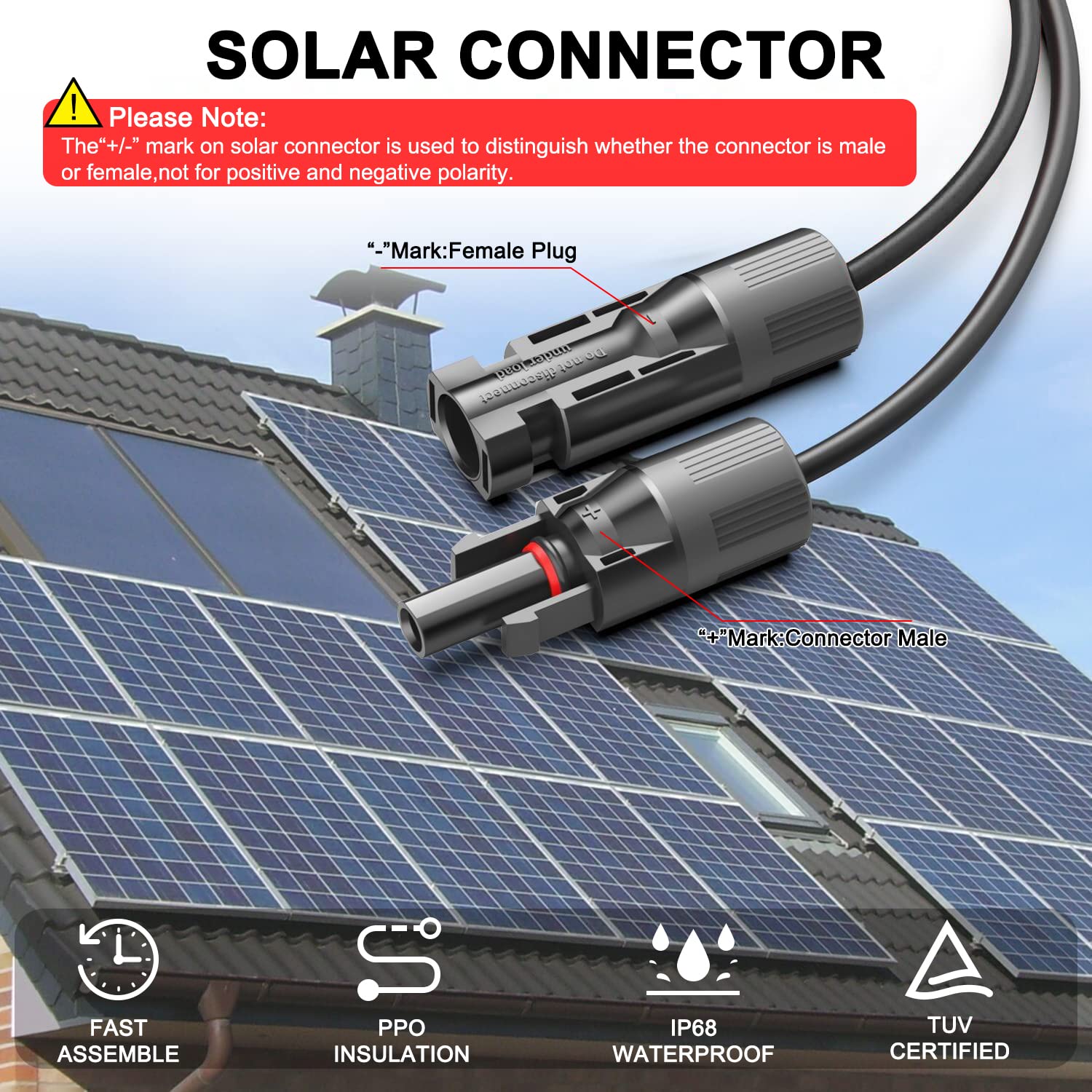 MJPOWER MC-4 to 8mm Adapter Extension Cable 10FT Compatible Solar Panel and Portable Power Station Solar Generator Fit Goal Zero Yeti/Jackery/Anker/BLUETTI EB3A/EB70/EB70S Power Station Renogy Panels