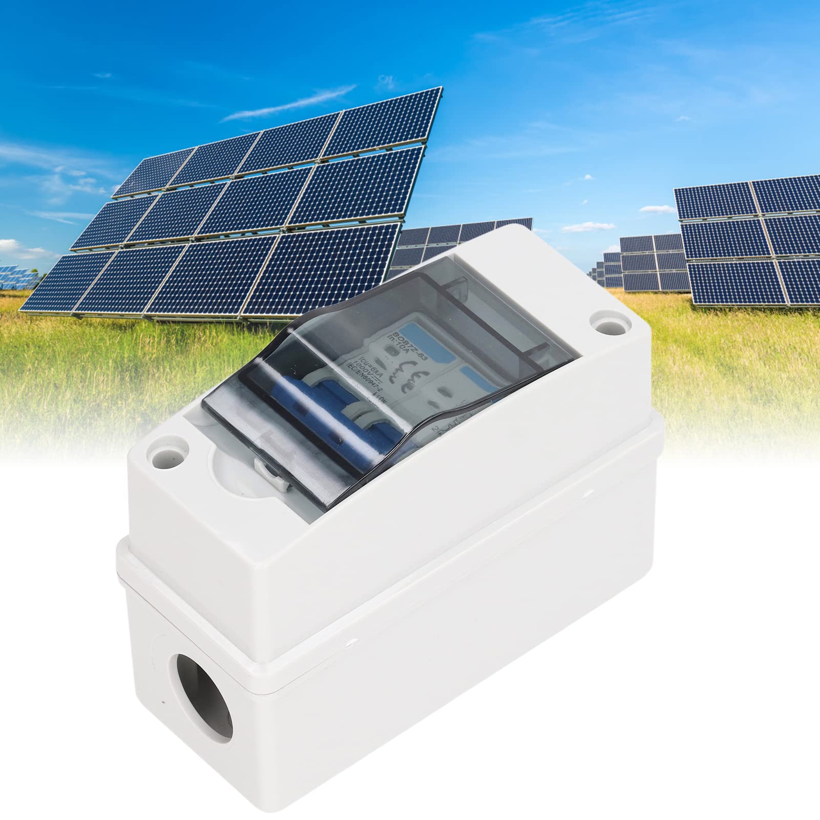 1000V DC Circuit Breaker, 10A PV Combiner Box Disconnect Switch, Built in DC Switchgear, Support Overvoltage, Overload, Lightning Protection for Solar PV System Household RV