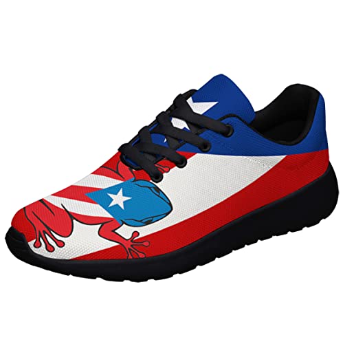 Men's Women's Puerto Rico Sneakers Fashion Casual Slip on Walking Shoes Lightweight Breathable Puerto Rican Running Sneaker Black Size 6