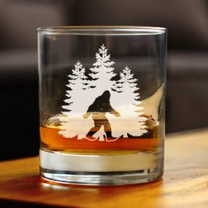 Bigfoot Whiskey Rocks Glass - Funny Bigfoot Gifts for Sasquatch Enthusiasts - 10.25 Oz Rocks Glasses