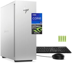 hp envy gaming desktop pc, 12th gen intel 16-core i9-12900 (up to 5.1 ghz), nvidia geforce rtx 3070, 64gb ram, 2tb ssd+2tb hdd, wi-fi 6, bluetooth 5.2, usb, rj45, windows 11, keyboard&mouse, w/battery