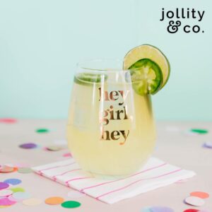 Jollity & Co Witty Wine Glasses - “Tears of My Enemies” Stemless Wine Glass with Metallic Gold Lettering - Set of 1 Wine Tumbler - Novelty Gifts - For Wine, Cocktails, Summer Drinks