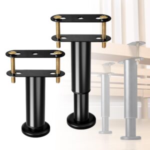 zhoudashu adjustable height bed frame center support legs replacement with wider base,bed reinforcement kit for metal/wood slats,height from 5" to 9",black-set of 2