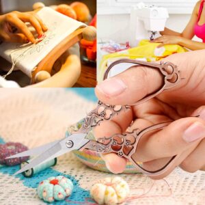 BIHRTC 4.5inch Embroidery Scissors Cross Stitch Scissors with Leather Scissors Cover Stainless Steel Sharp Pointed Tip Sewing DIY Tool for Needlework Artwork Sewing Handicraft