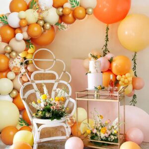 RUBFAC 141pcs Little Cutie Balloon Garland Kit Orange Yellow White Confetti Latex Balloons for Baby Shower Tangerine Theme Birthday Party Decorations