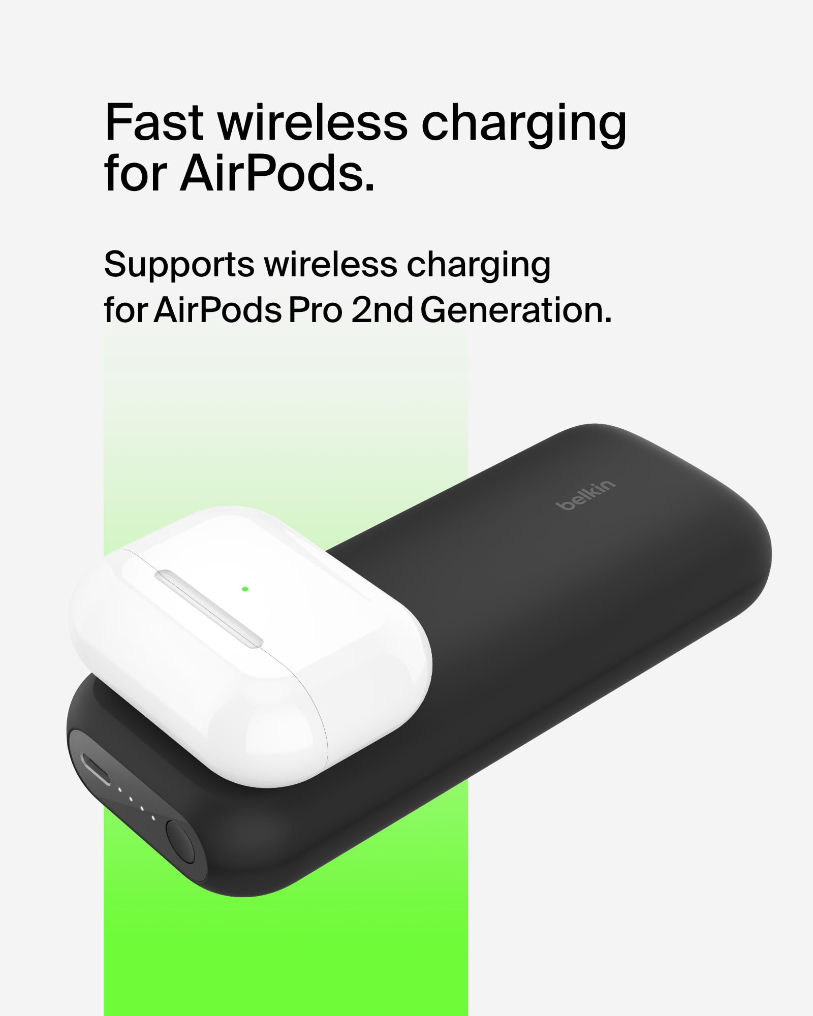 Belkin Wireless Charger Apple Watch Power Bank 10K with 12-inch USB-C to USB-C Cable, 33% Faster Charging - Simultaneous Charging for Apple Watch Series 9, iPhone 15, and More - 20W USB-C PD - Black