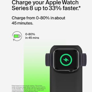 Belkin Wireless Charger Apple Watch Power Bank 10K with 12-inch USB-C to USB-C Cable, 33% Faster Charging - Simultaneous Charging for Apple Watch Series 9, iPhone 15, and More - 20W USB-C PD - Black