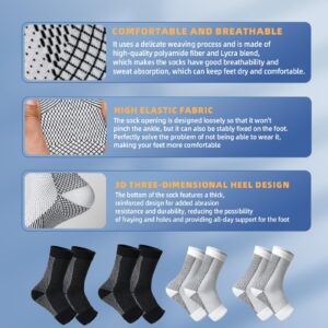 Neuropathy Socks for Women and Men, Soothe Compression Socks for Neuropathy Pain, Ankle Brace Plantar Fasciitis Socks for Relief of Foot Pain Swelling, Achilles Tendonitis (Black,L/XL)