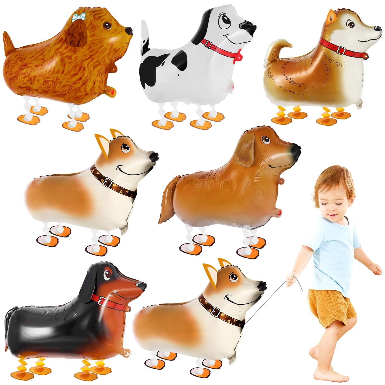 6 Pcs Walking Dog Balloons,Dog Party Decorations,Dog Balloons for Birthday Party,Walking Animal Balloons Dog Birthday Party Supplies for Kids Animal Puppy Theme Birthday Party Dog Balloon Decor