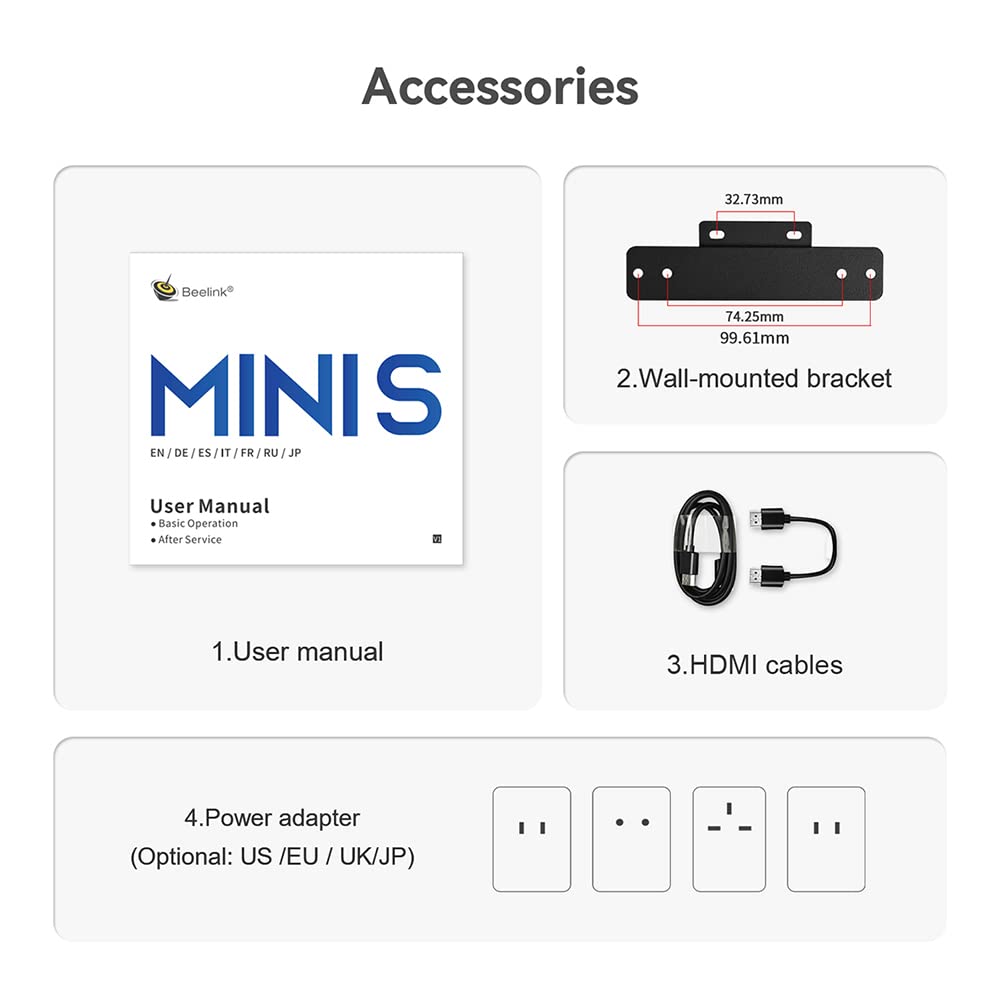 Beelink 16GB DDR4+500G SSD, Mini PC Newest 12th Gen Intel N100 4-Core(Up to 3.4GHz) Processor, Mini Computer Gigabit Ethernet WiFi6/BT5.2/Dual HDMI 4K Office Small PC