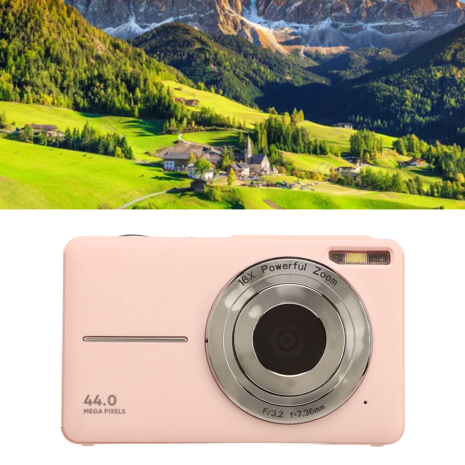 Compact Digital Camera, Pocket Digital Camera HD 1080P 700 MAh Battery 44M for Graduation for Photo (Pink)