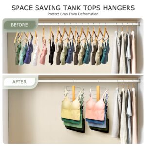 Tank Top Hangers, HOMEBROS 360° Swivel Wooden Bra Organizer Space Saving Detachable Lingerie Hangers Closet Organizer for Tank Tops Bras Camisoles Scarves Ties Belts - 4 Packs