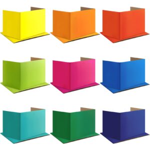 18 pcs privacy folders boards for student desks desk dividers for students classroom desk privacy panel study carrels school teacher supplies, 9 colors, 17 x 12 inch