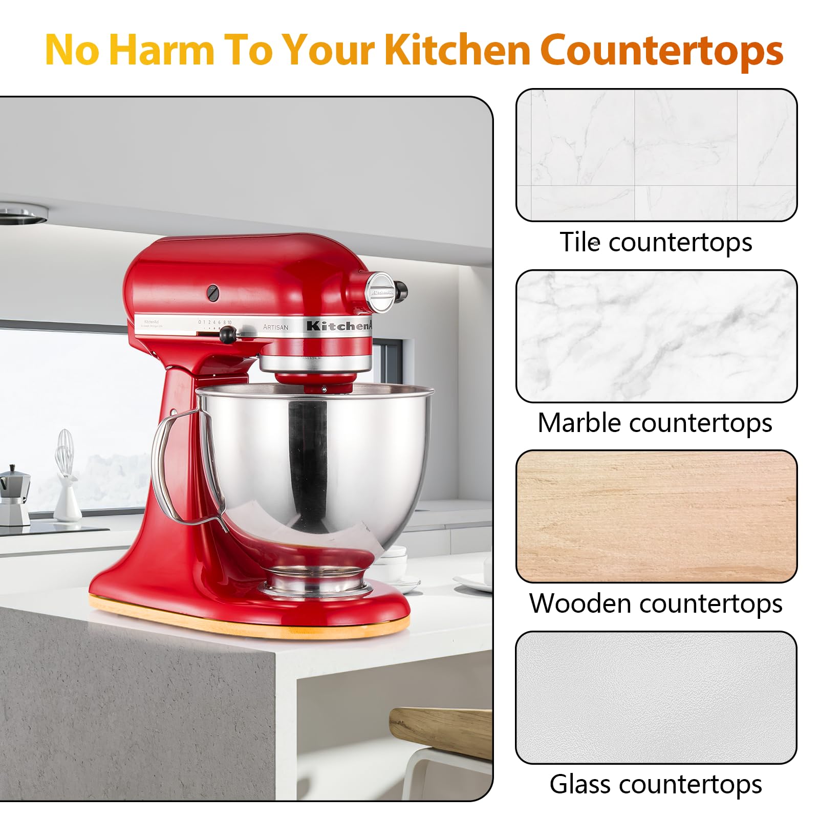 Mixer Mat Slider for KitchenAid 4.5-5 Qt Tilt Head Stand Mixer - Bamboo Kitchen Appliance Sliding Tray Mixer Mover Slider Board Compatible with Kitchen aid 4.5-5 Qt Stand Mixer, KitchenAid Artisan