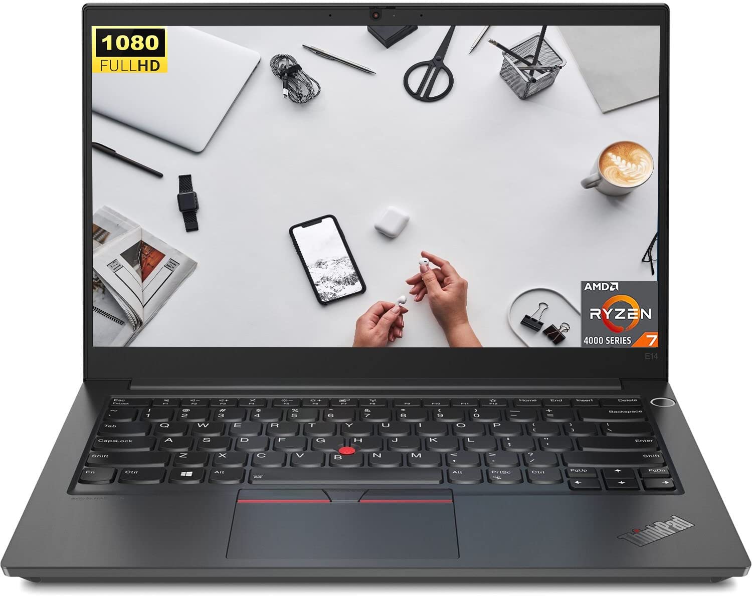 Lenovo ThinkPad E14 Gen 3 14" FHD Laptop, AMD Ryzen 7 5700U Processor, AMD Radeon Graphics, 24GB RAM 1TB PCIe SSD, Wi-Fi, Bluetooth, Webcam, Windows 11 Pro, Black