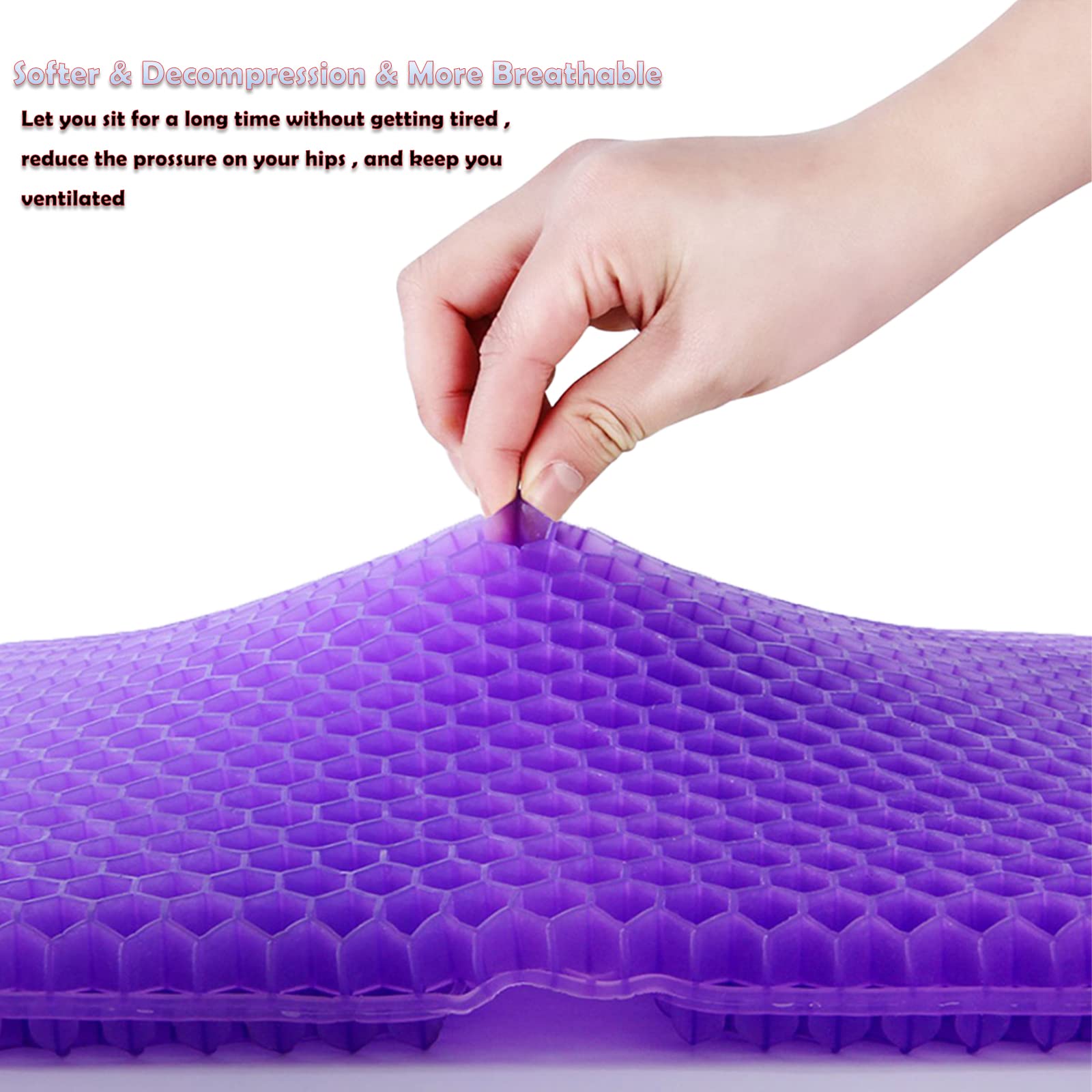 Found Notice Gel Seat Cushion - Cooling, Breathable, and Pressure-Relieving Long Sitting for Office Chair, Home, Car, and Wheelchair Use，Experience Ultimate