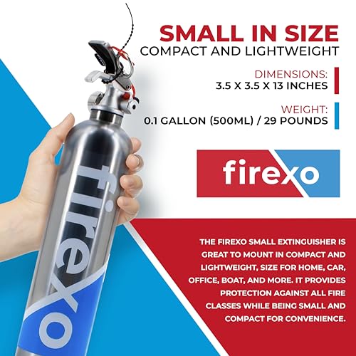 Firexo 7 in 1 Fire Extinguisher (0.1 Gallon) - Multi-Purpose&Portable Aerosol Extinguisher for All Fires inc. Li-ion Battery Fires (1)