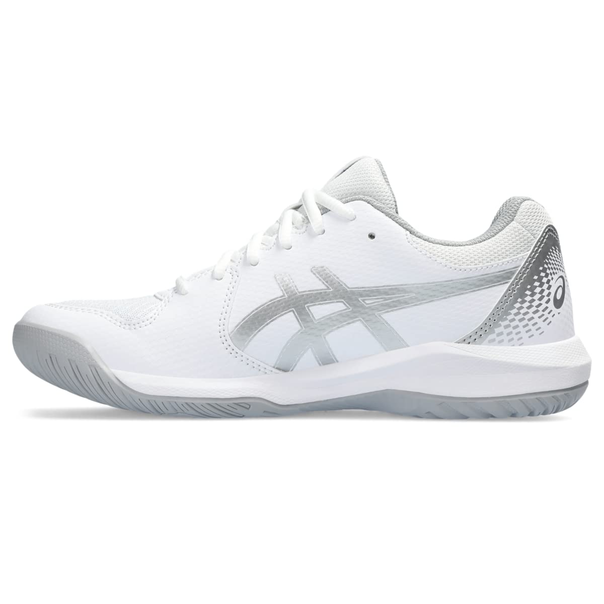 ASICS Women's Gel-Dedicate 8 Tennis Shoes, 8, White/Pure Silver