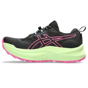 asics women's trabuco max 2 running shoes, 8, black/hot pink