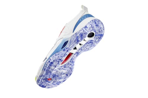 Mizuno Unisex-Adult Wave Momentum 2 Volleyball Shoe, White/Surf The Web, US Women's 13/US Men's 11.5