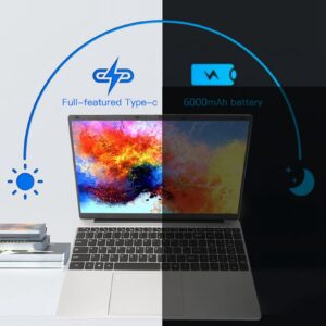 ciciglow 15.6 Inch Laptop, 1920x1080 IPS Laptop Computer, 16GB RAM 256GB SSD, for Celeron N5095 CPU, for Windows 11, Fingerprint Unlock, Keyboard Backlight