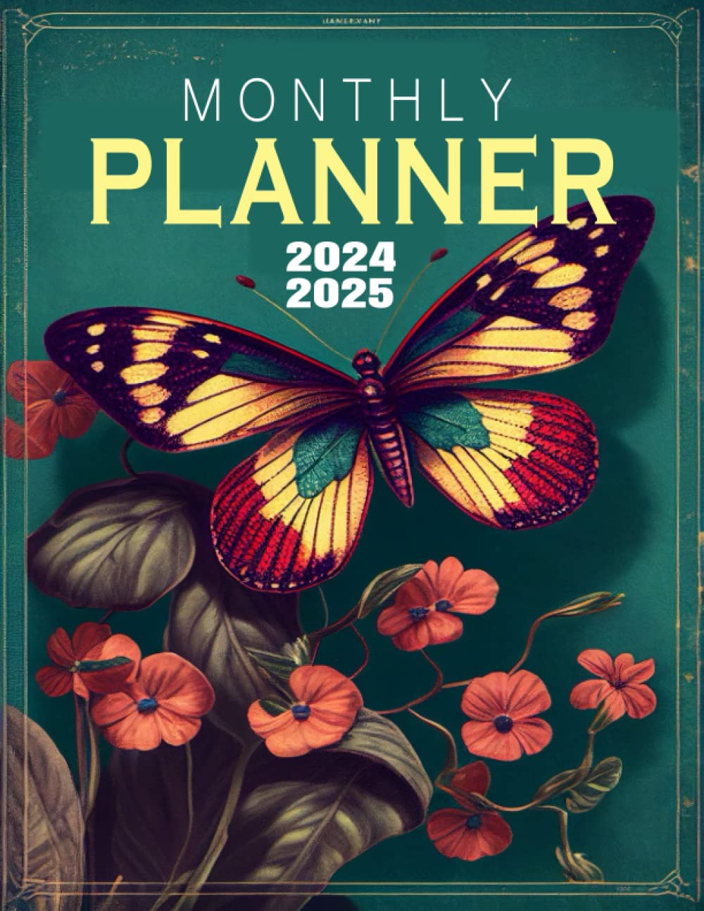 2024-2025 Monthly Planner: Stay Productive and Stylish with Our Elegant Large Vintage Butterfly & Floral Two 2 Year Agenda Organizer Diary - 24 Months Calendar